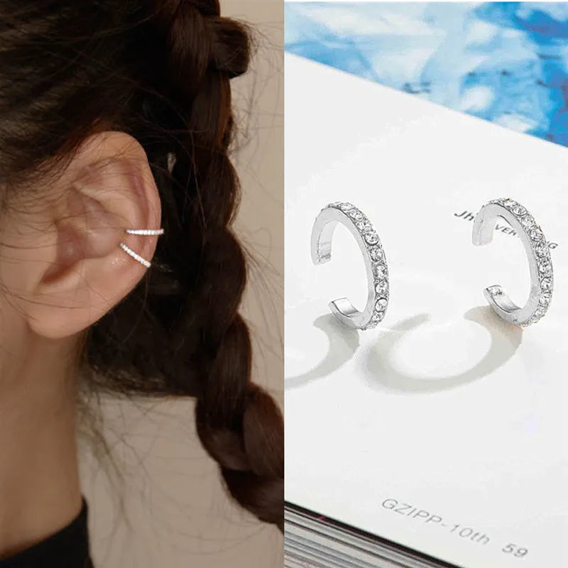 Gold Twisted Ear Cuffs With Sparkling Crystals on Luulla